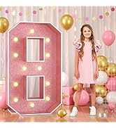 Amazon.com: Paready 4FT Marquee 60 Numbers Rose Gold, Light Up Numbers ...