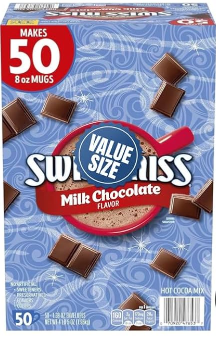 Amazon.com : Milk Chocolate Hot Cocoa Mix Packets, 50 ct. : Grocery ...