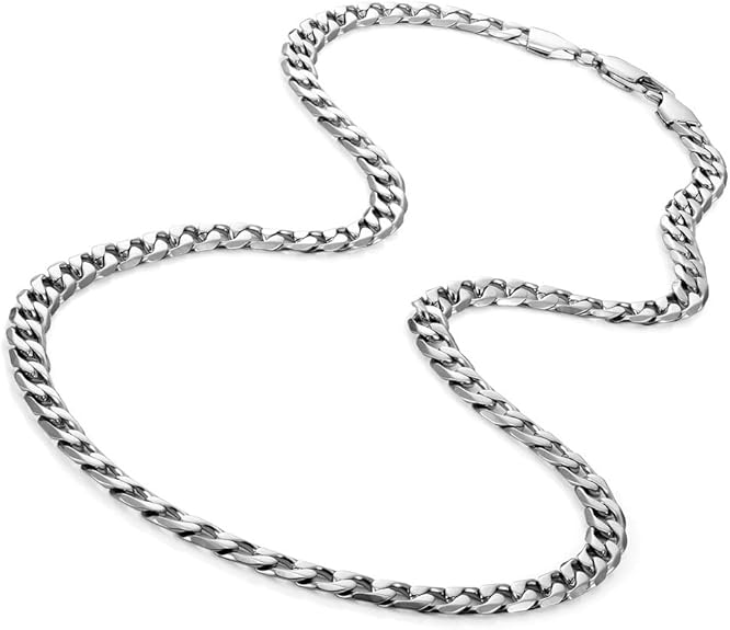 Urban Jewelry Classic Mens Necklace 316L Stainless Steel Silver Chain ...