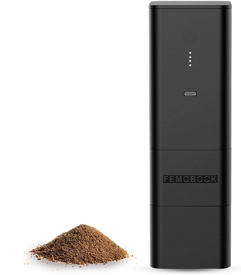 Amazon.com: Femobook-A2 Portable Electric Coffee Grinder, Cordless Burr Grinder USB Rechargeable ...