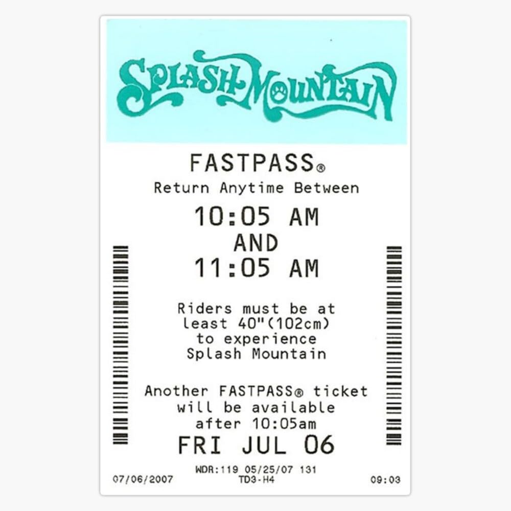 Amazon.com - Splash Mountain Fastpass Sticker Bumper Sticker Vinyl Decal 5"
