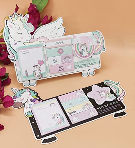 Tera13 (Pack of 1) Unicorn Sticky Notes Stylish Sticky Notes Book Shape ...