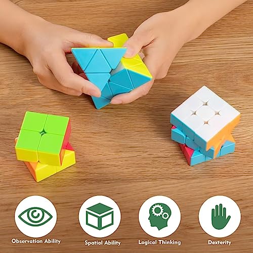 Snapklik.com : Speed Cube Set, Stickerless Magic Cube Set Of 2x2x2 ...