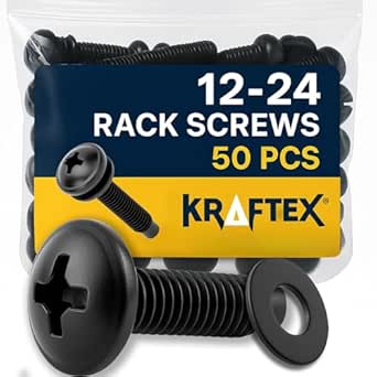 12/24 Rack Screws Carbon Steel with Nylon Rack Washers (50 Sets) for ...