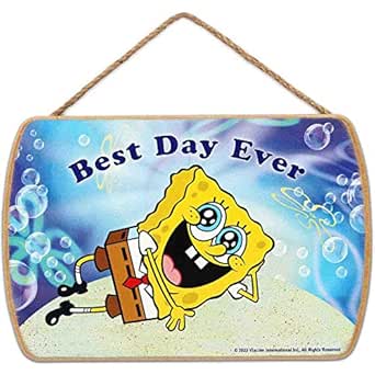 Nickelodeon SpongeBob SquarePants Relaxing Hanging Wood Wall Decor ...