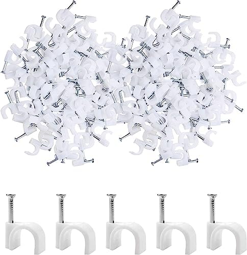 SNOKAY 100pcs 8mm Round Cable Clips - Cable Holder for Wire Management ...