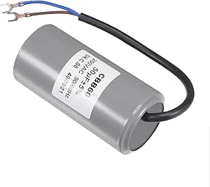 Amazon.com: PHONME CBB60 Run Capacitor, 250V AC 50uF 50/60Hz with 2 Wires Lead Run Round ...