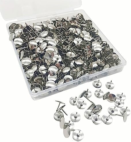 500pcs Drawing Pins, BetterJonny 9.5mm Silver Push Pins Iron Thumb ...