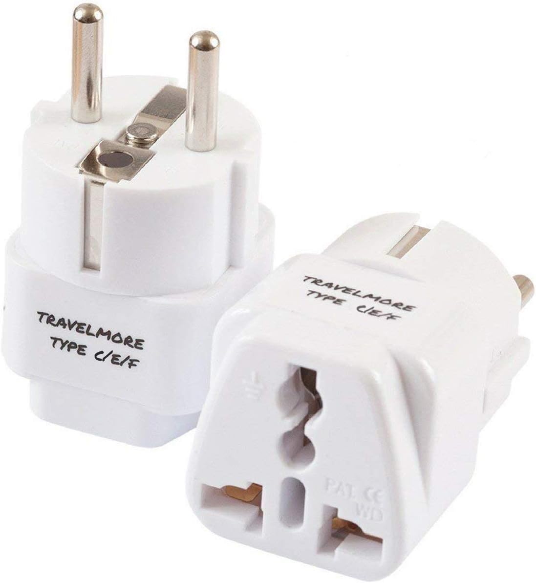 Amazon.com: 2 Pack European Travel Adapter Plug for European Outlets - Type C, Type E, Type F ...