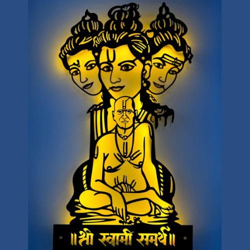 Shree Swami Samart with Dattaguru Metal Wall Art (30 X 16) : Amazon.in ...