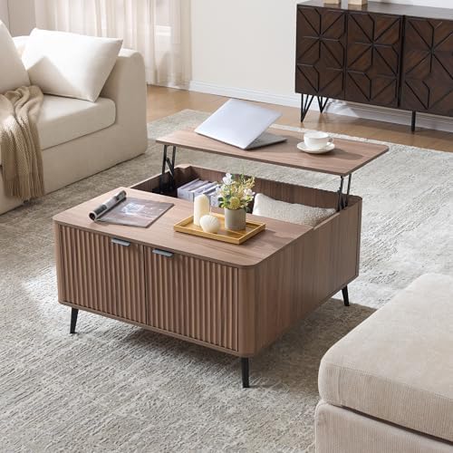 Amazon.com: Fatmok Large Lift Top Coffee Table with Hidden Compartment ...