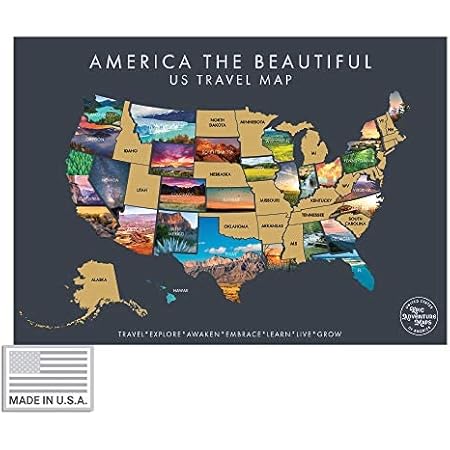 Amazon.com : Scratch Off Map of The United States Travel Map - Scratch ...