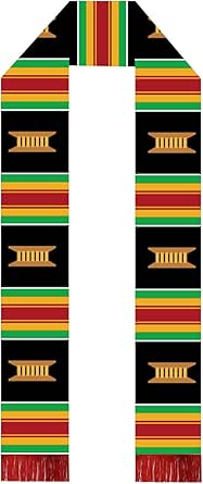 Black Red Yellow Green Scarf African American Graduation Stole Scarf ...