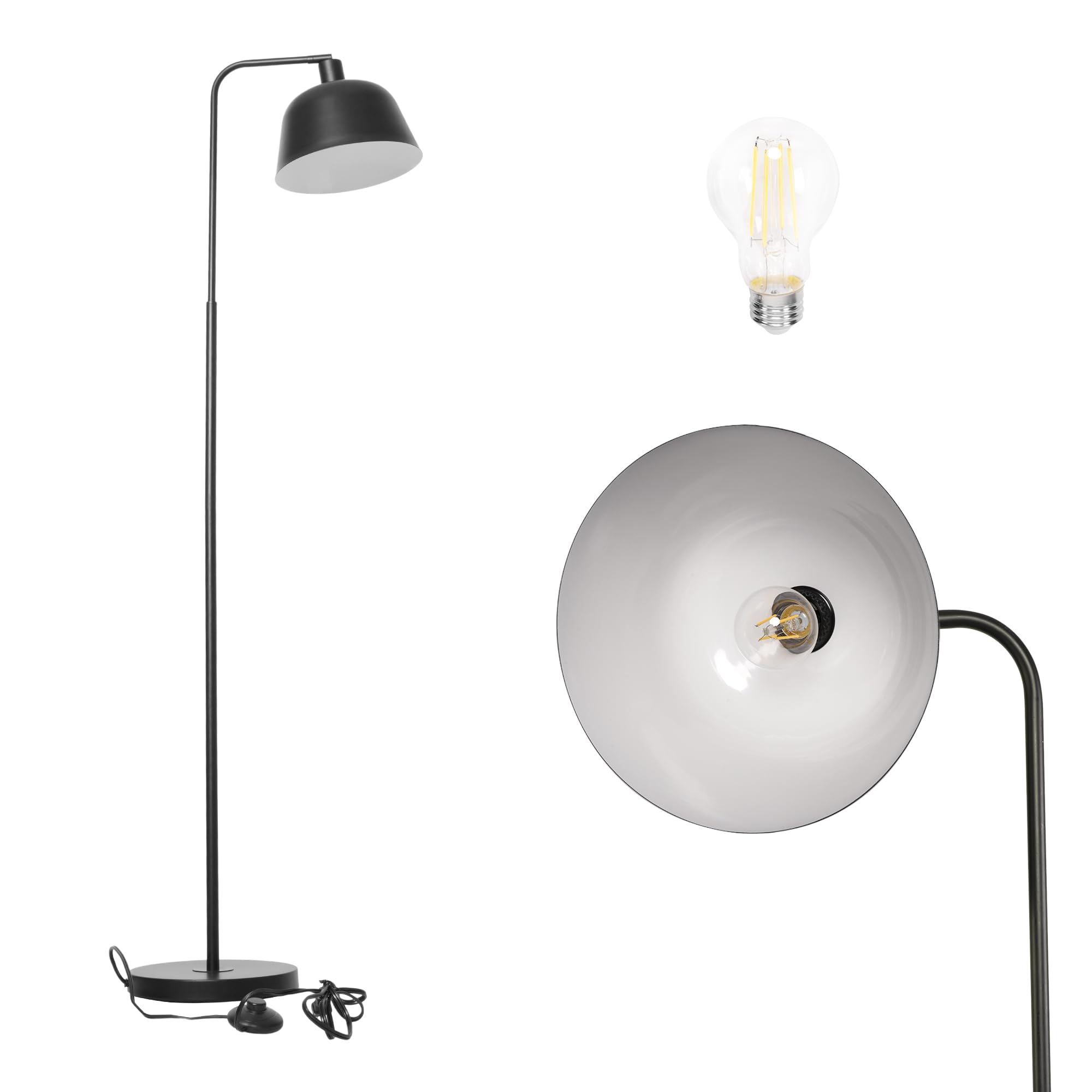 Modern Tall Floor Lamp with 8W LED Bulb, Standing Floor Lamp with ...