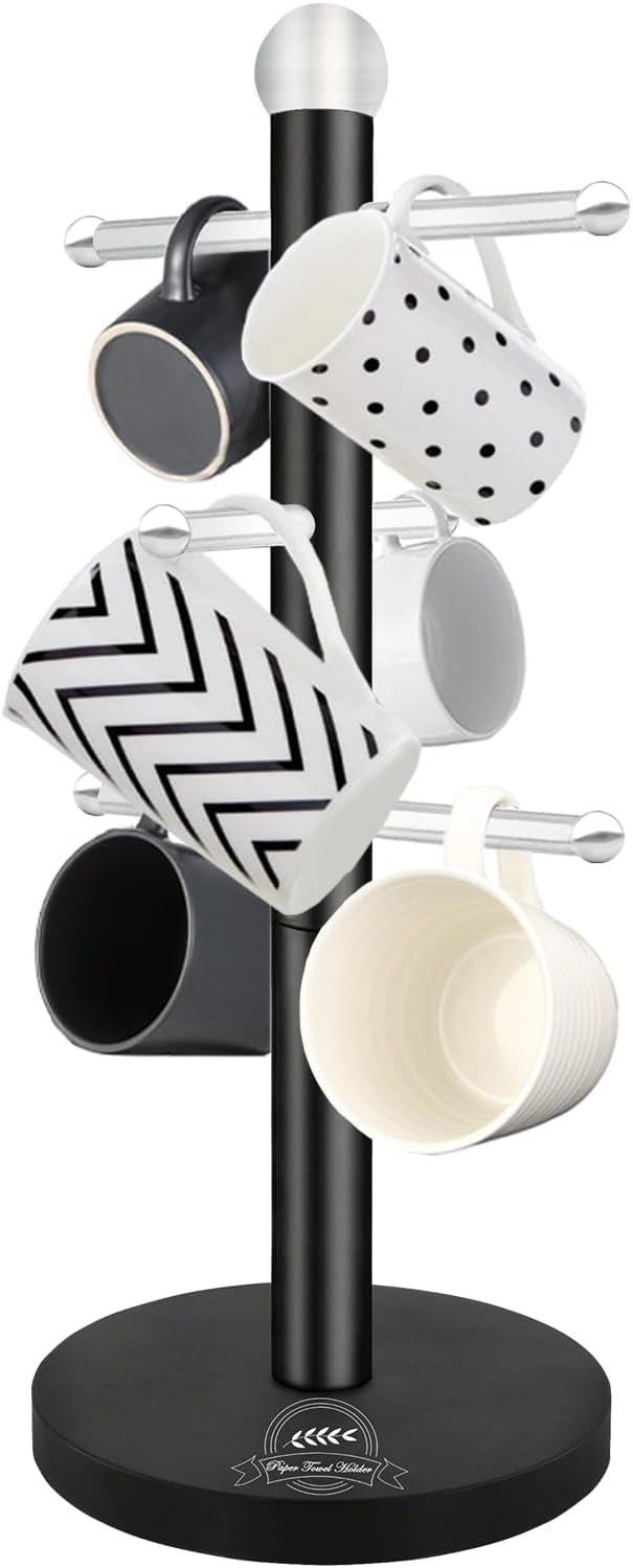 Amazon.com: KAVSI Mug Holder - Countertop Mug Tree - 6 Hooks Coffee ...