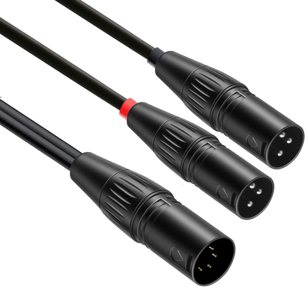 Amazon.com: gotor 4 pin XLR to Dual 3 pin XLR Male Cable 4 pin XLR Male ...