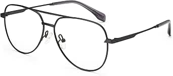 Amazon.com: Dollger Blue Light Aviator Glasses for men Women Metal ...