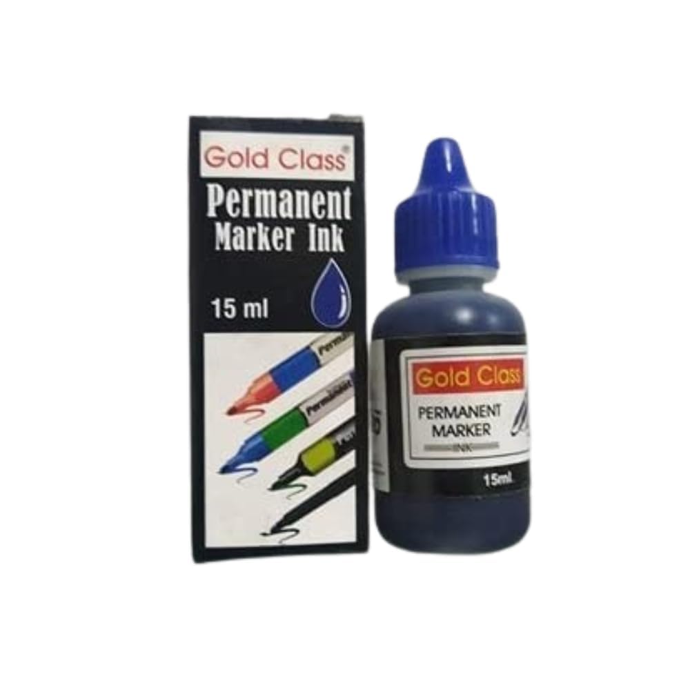 Gold Class Permanent Marker Ink(15ml)-(Pack of 4) (Blue) : Amazon.in: Office Products