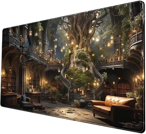 Amazon.com: Blue Castle Desk Mat Aesthetic Cute Desk Pad, Extended ...