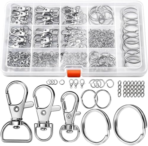 60 Pcs Keyring Rings Key Ring Hoops, Metal Key Ring Clips Swivel ...