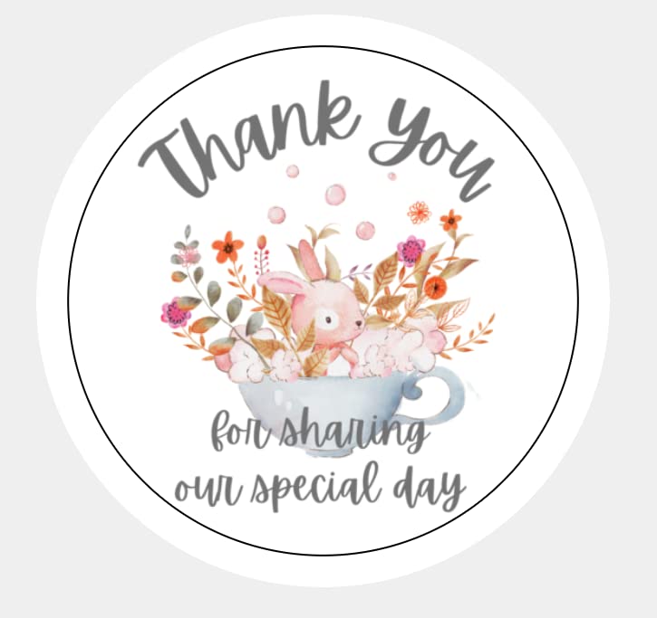 Amazon.com: Thank You For Sharing Our Special Day Stickers, Neutral ...