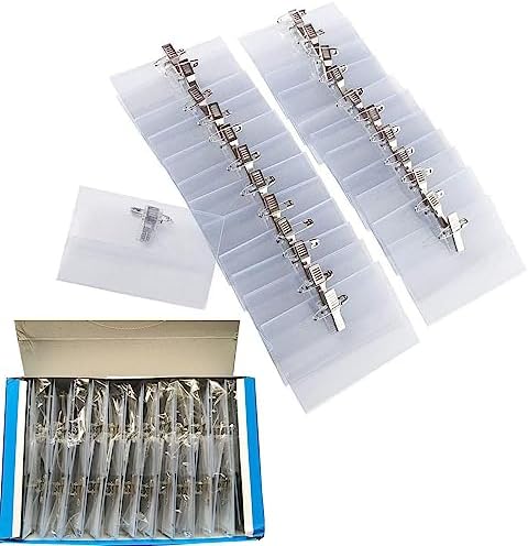 Plastic Name Badge Holders,Name Badges,50Pcs Clear Plastic ID Tags Name ...