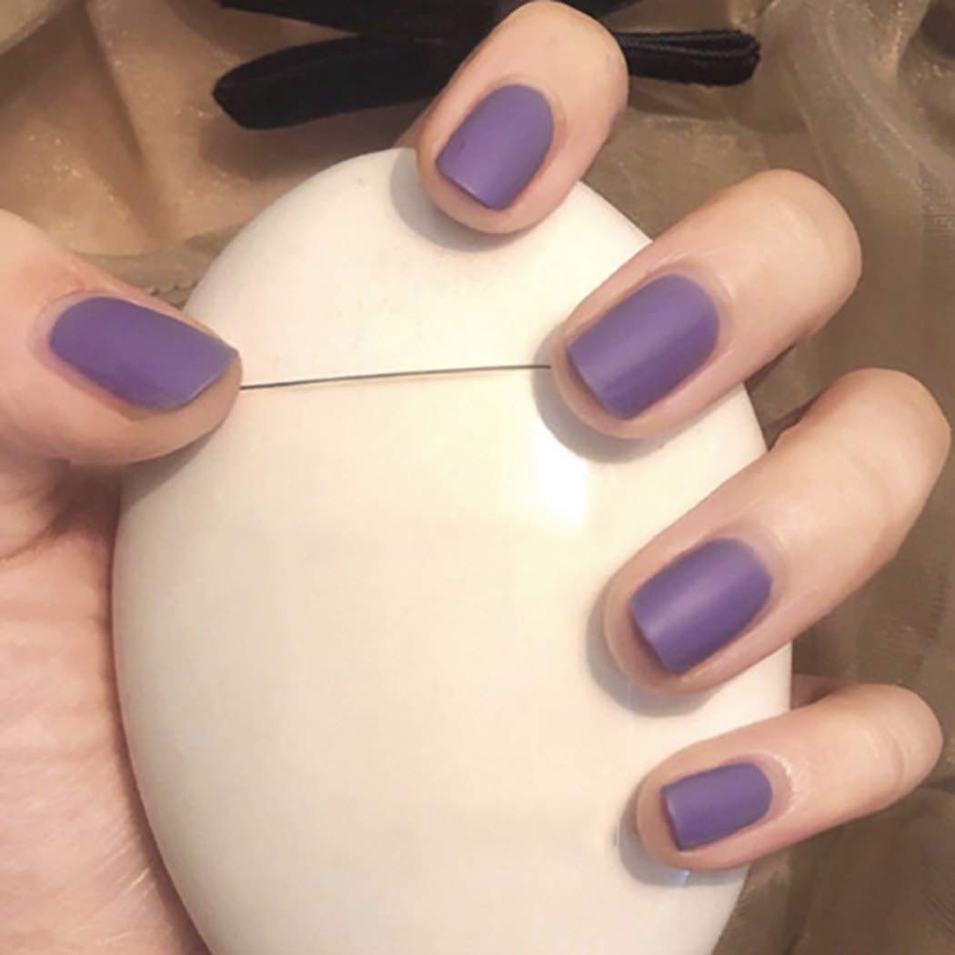 Purple Matte Acrylic Nails