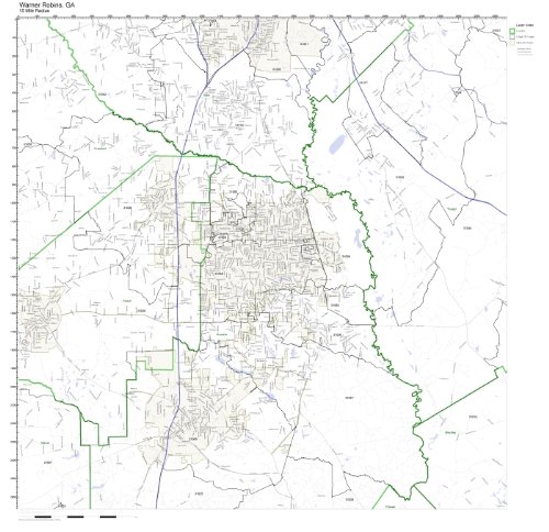 Amazon.com : Warner Robins, GA ZIP Code Map Not Laminated : Prints ...