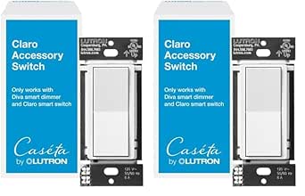 Lutron Claro Smart Accessory Switch, only for use with Diva Smart Dimmer Switch/Claro Smart ...