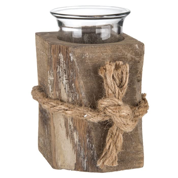 Amazon.com: Rustic Pillar Tea Candle Holder Wood Farmhouse Candle Stand ...