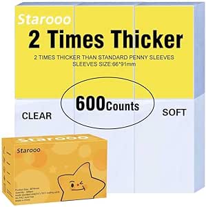 Amazon.com: 2 Times Thicker Card Sleeves,Soft Clear Penny Sleeves for ...