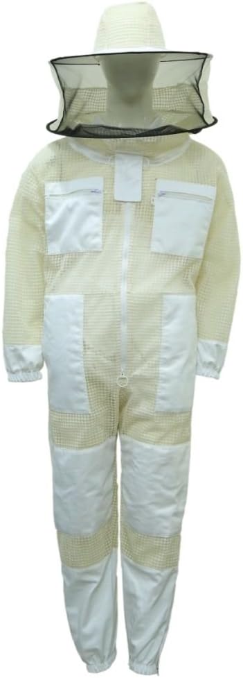 Amazon.com : Professional Bee Unisex White Fabric Mesh Beekeeping Suit ...