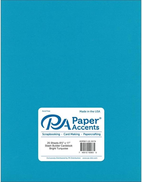 Amazon.com: Paper Accents Cardstock 65 lb Bright Turquoise Stash ...