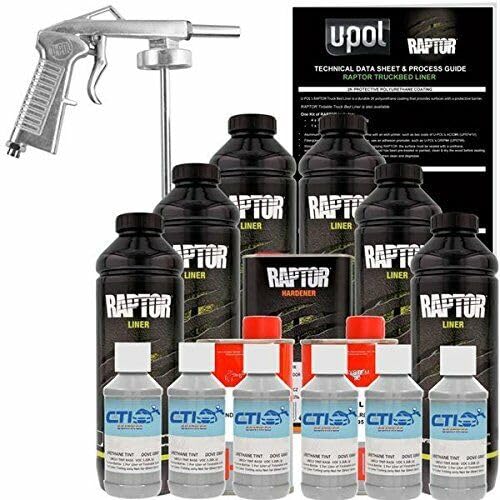 Amazon.com: Raptor Truck Bed Liner Kit with Colored Shadow Gray Tint ...