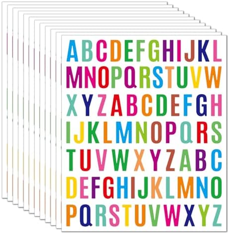 Amazon.com: 10 Sheet Small Letter Stickers, 1/2 Inch Self Adhesive ...