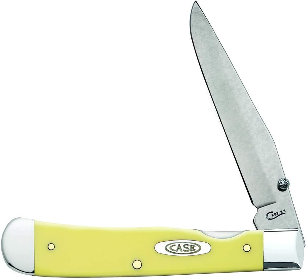Amazon.com: Case WR XX Pocket Knife Yellow Synthetic Trapperlock Cv ...