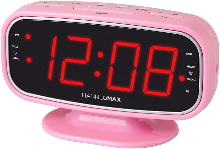 Amazon.com: HANNLOMAX HX-153CR PLL AM/FM Radio Alarm Clock, 1.8" LED ...