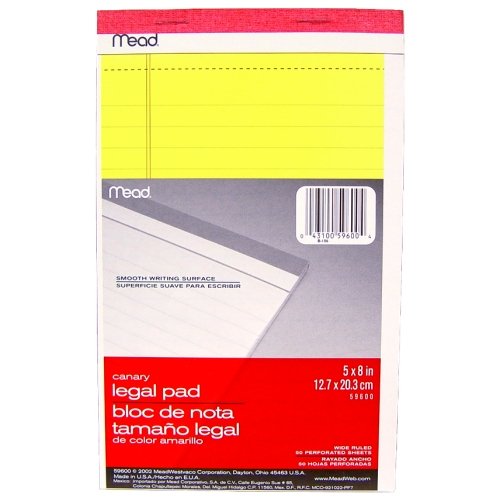 Mead 5"x8" 50-Sheet Yellow Memo Pad (Pack of 12) : Amazon.com.au ...