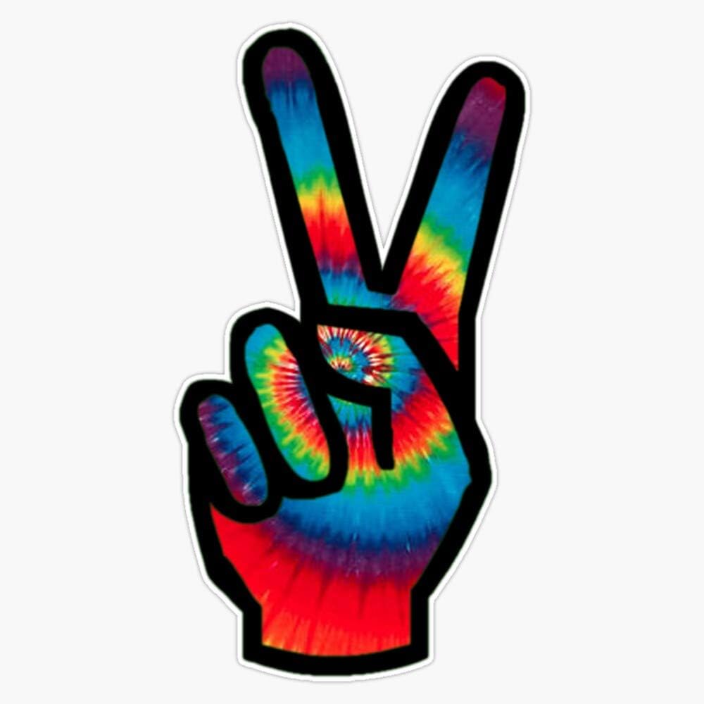 Amazon.com: Peace Sign (Tie Dye) Sticker Vinyl Waterproof Sticker Decal ...