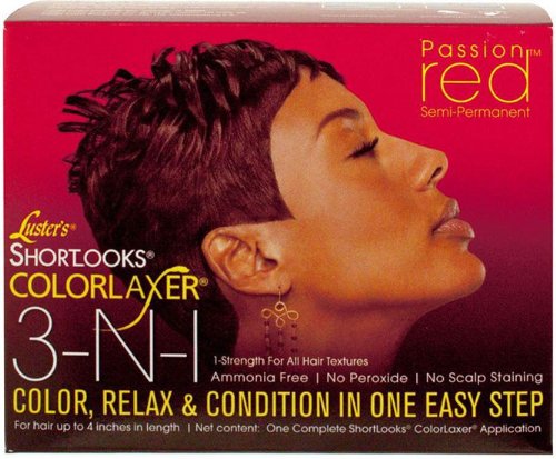 LUSTER'S SHORTLOOKS COLOR RELAXER 3 IN 1 PASSION RED SEMI-PERMANENT ...