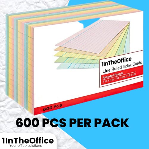 Snapklik.com : Index Cards 4x6 Ruled, Pastel Colored Index Cards ...