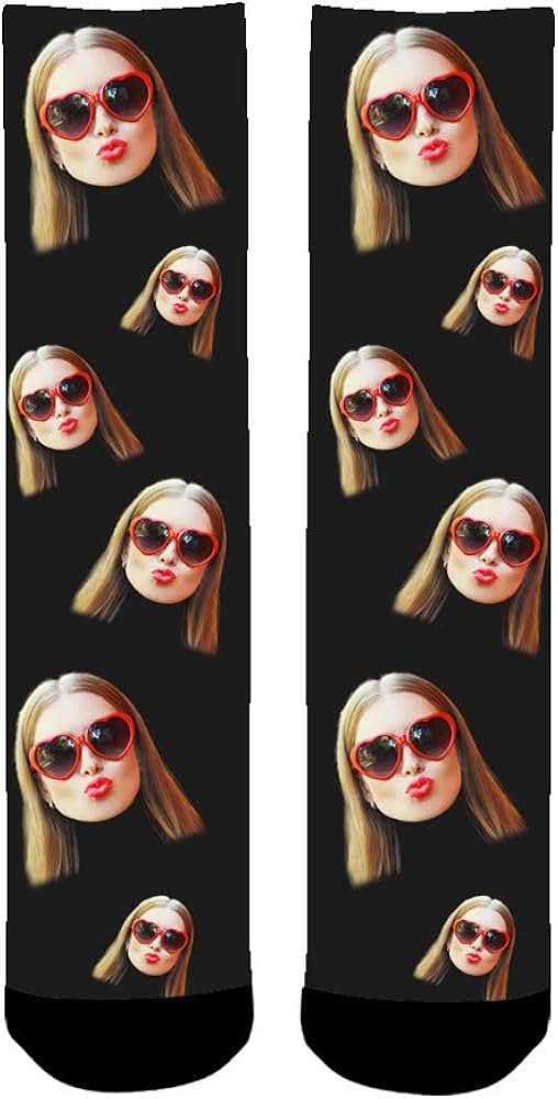 Amazon.com: Personalized Socks with Multiple Faces,Funny Face Socks ...