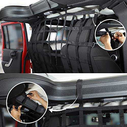 Snapklik.com : JeCar For Jeep Wrangler Cargo Net Back Seat Divider Net ...