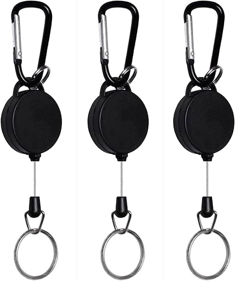 kuou 10 Pack Retractable Badge Holder, Retractable Keyring Lanyard ...