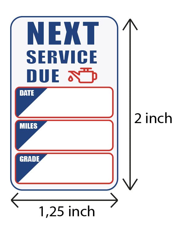 Snapklik.com : Oil Change Stickers - 250 Pcs Per Roll, 2" X 1.25 ...