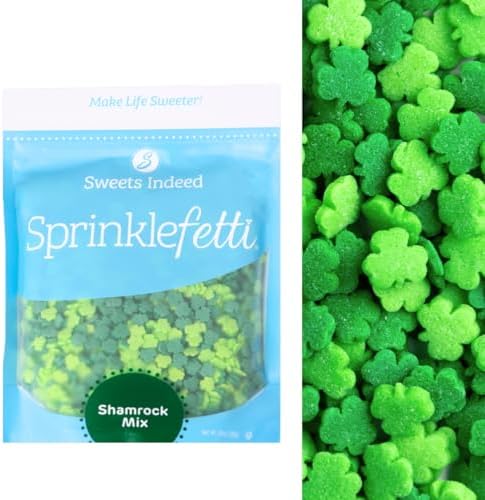 Amazon.com: Sweets Indeed St Patricks Day Shamrock Sprrinkles, Clover ...