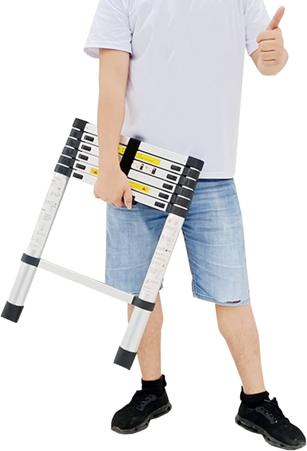 Folding Ladder Ladders,Compact Mighty Telescoping Ladder for Home or ...