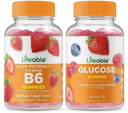Amazon.com: Lifeable Vitamin B6 + Glucose, Gummies Bundle - Great ...