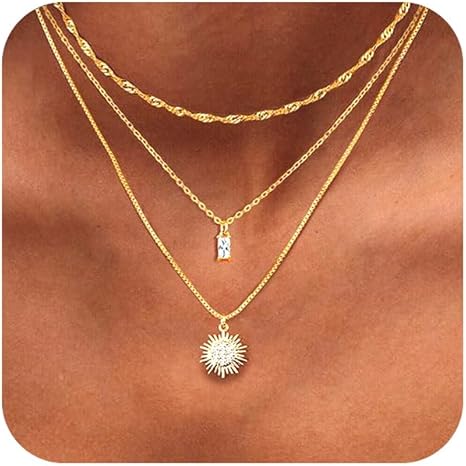 LoveVoos Colliers Femmes en Or pour,Collier Pendentif Personnalisé Or ...