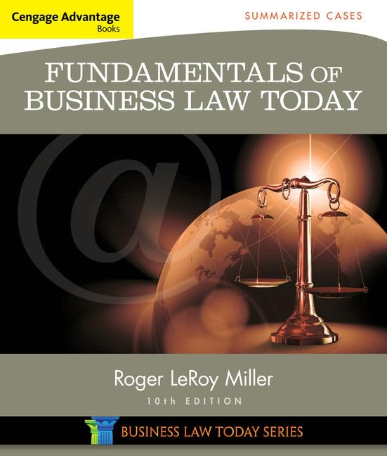Amazon.com: Cengage Advantage Books: Fundamentals of Business Law Today: Summarized Cases ...